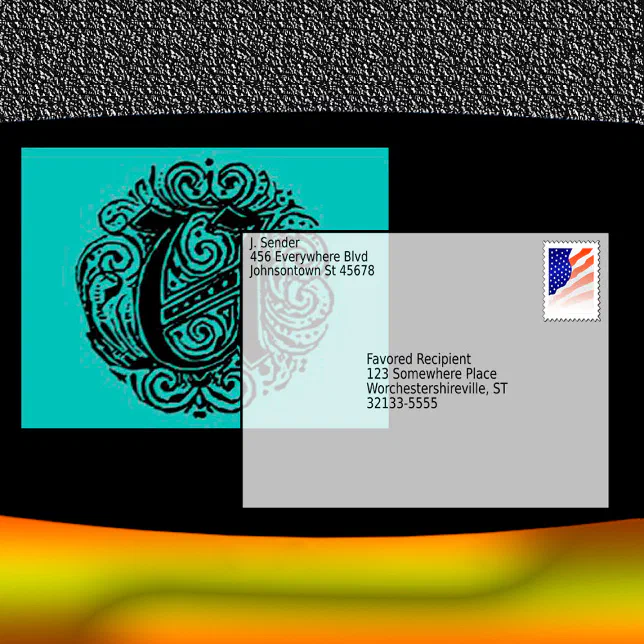 Monarchia Vintage Font "U" Letter Postcard | Zazzle