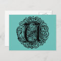 Monarchia Vintage Font "U" Letter Postcard | Zazzle