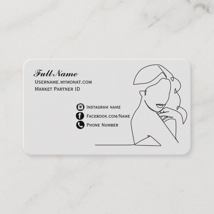 MONAT Fem design Business Card | Zazzle