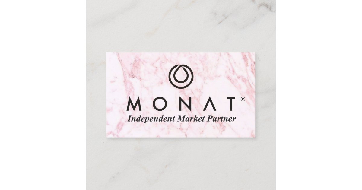 MONAT Pink Marble Business Card | Zazzle