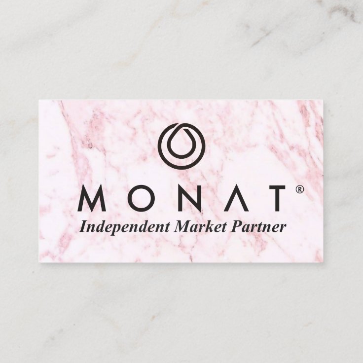 MONAT Pink Marble Business Card | Zazzle