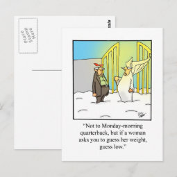 Monday Morning Quarterback Humor Postcard | Zazzle