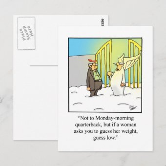 Monday Morning Quarterback Humor Postcard | Zazzle