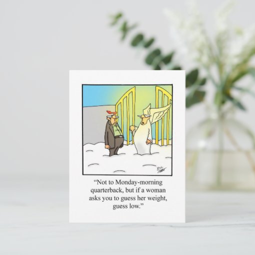 Monday Morning Quarterback Humor Postcard | Zazzle