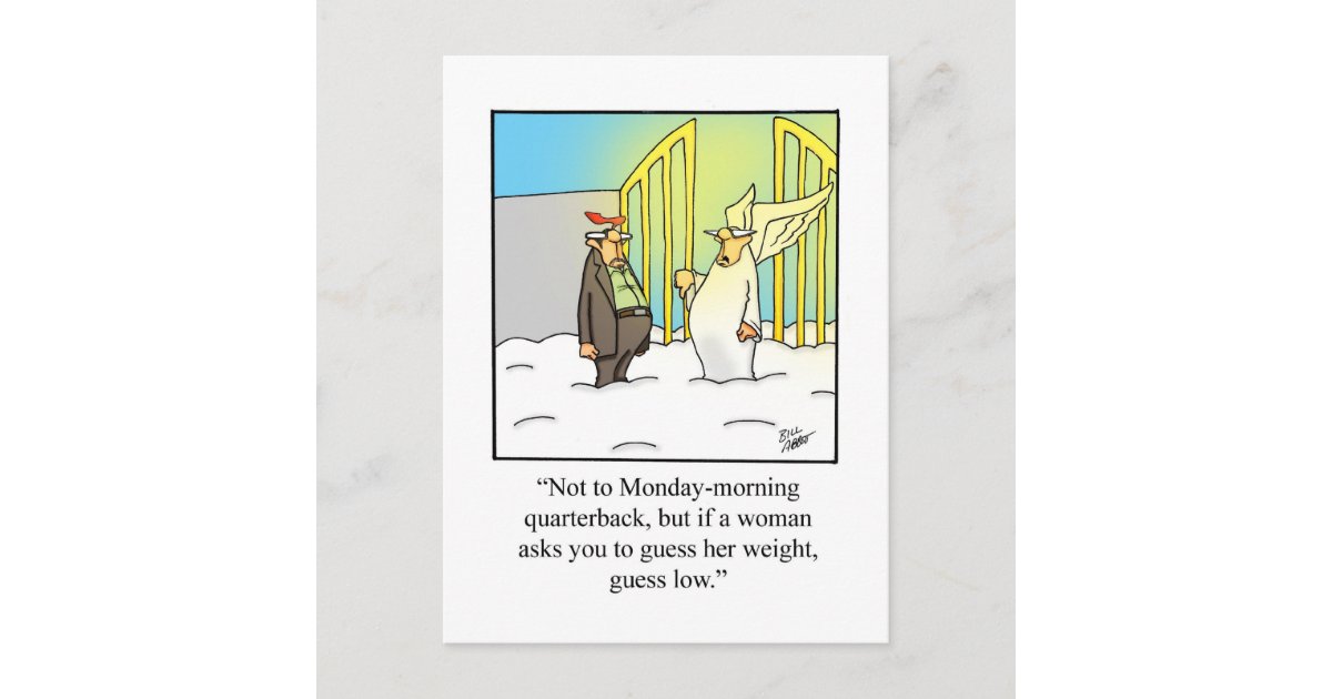 Monday Morning Quarterback Humor Postcard | Zazzle