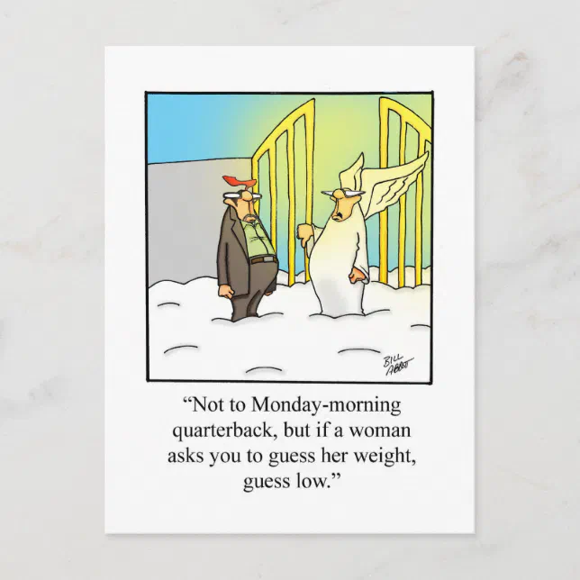 Monday Morning Quarterback Humor Postcard | Zazzle