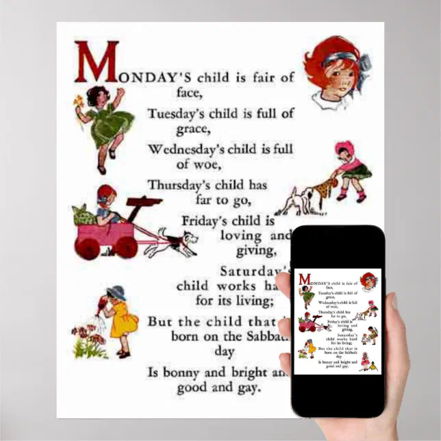Monday's Child Poster | Zazzle