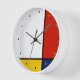 Mondrian Art Geometric Colors Clock | Zazzle
