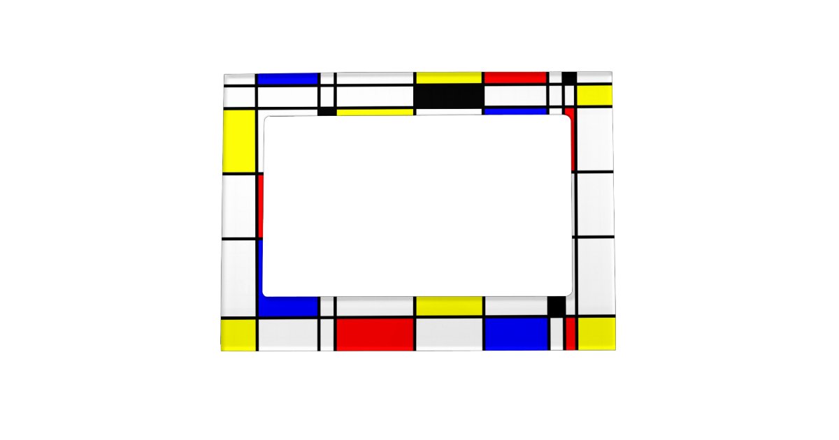 Mondrian art style magnetic photo frame | Zazzle