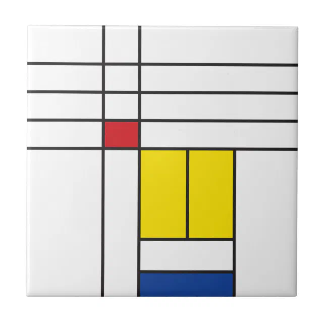 Mondrian II Minimalist De Stijl Modern Art Design Ceramic Tile | Zazzle