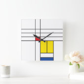 Mondrian II Minimalist De Stijl Modern Art Design Square Wall Clock ...