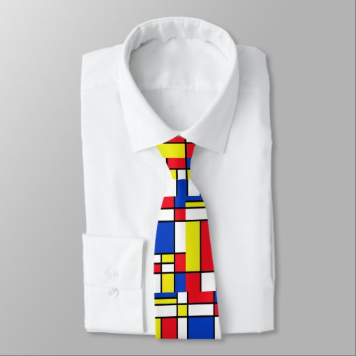 Mondrian Inspired Geometrical Design Abstract Art Neck Tie | Zazzle