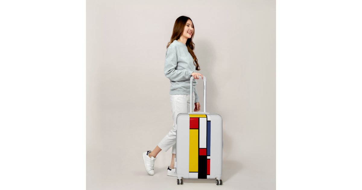 Mondrian Inspired Modern Geometric Style Luggage | Zazzle