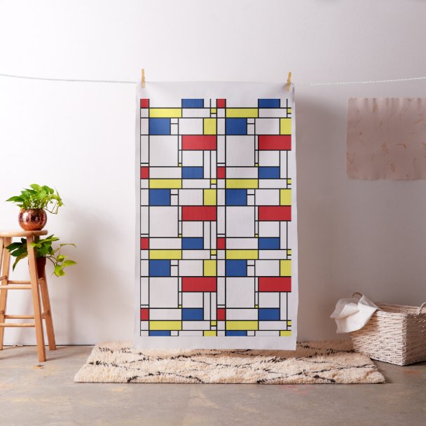 Mondrian Minimalist Geometric De Stijl Modern Art Fabric | Zazzle Mondrian Minimalist Geometric De Stijl Modern Art Fabric | Zazzle
