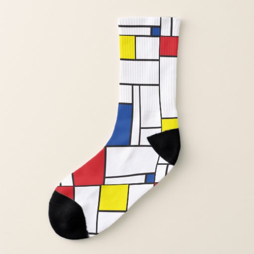 Mondrian Minimalist Geometric De Stijl Modern Art Socks | Zazzle