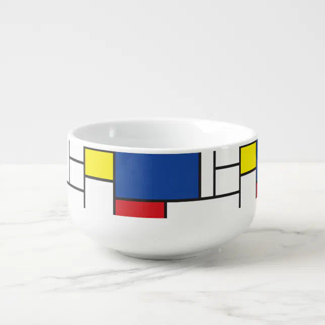 Mondrian Minimalist Geometric De Stijl Modern Art Soup Mug | Zazzle