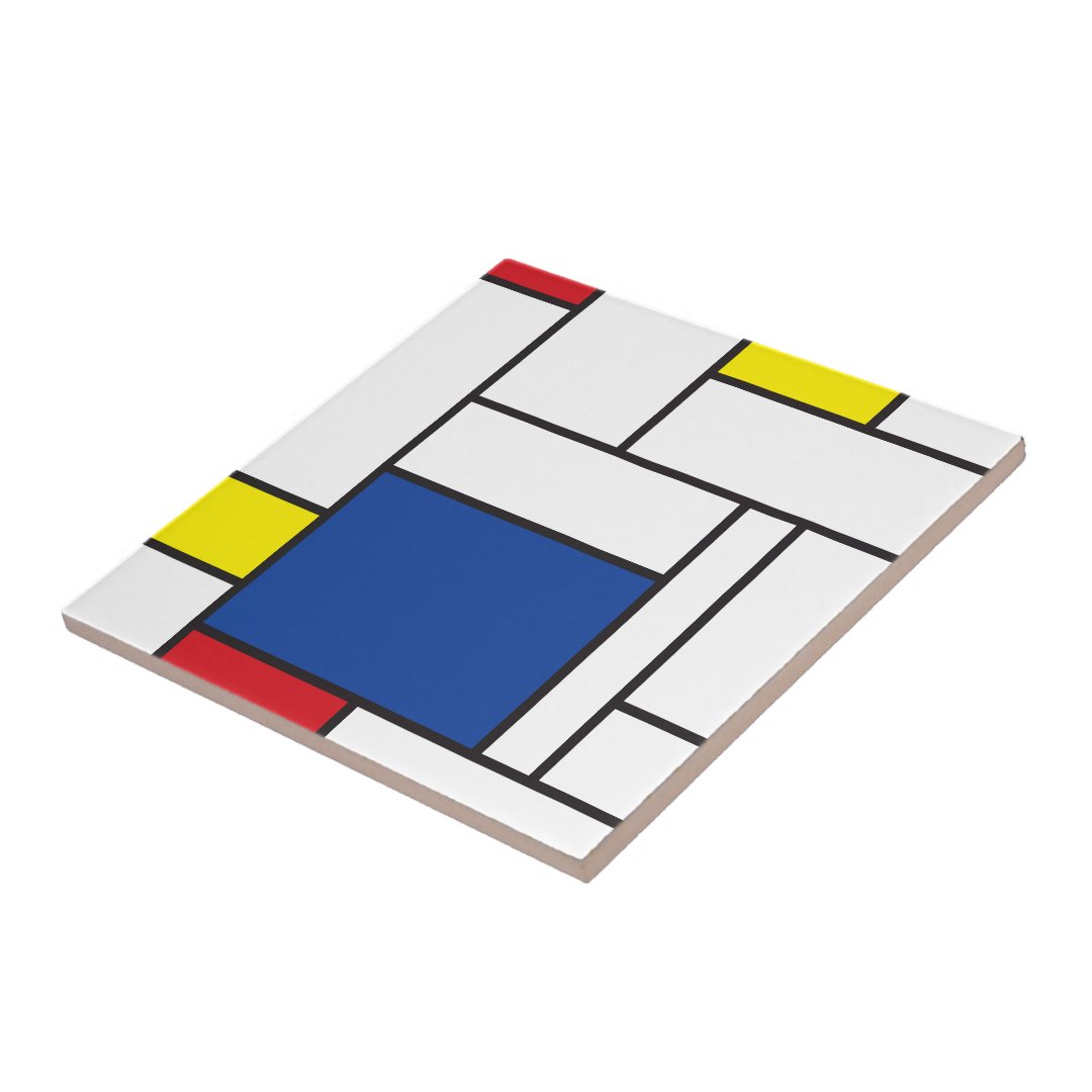 Mondrian Minimalist Geometric De Stijl Modern Art Tile | Zazzle
