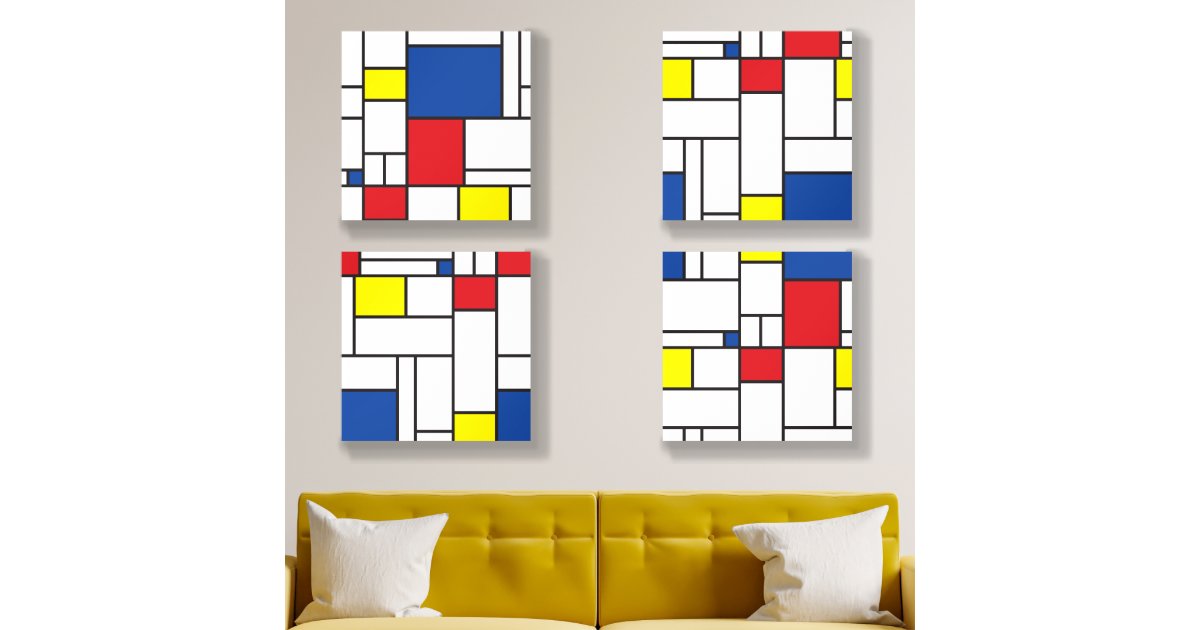Mondrian Minimalist Geometric De Stijl Modern Arts Acrylic Photo Tile ...