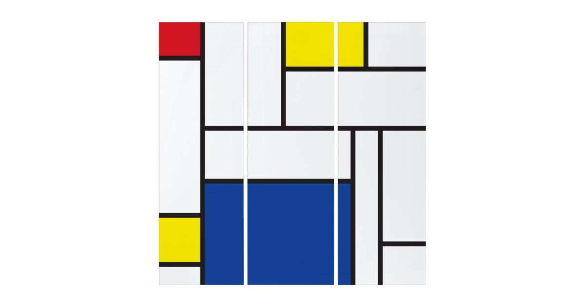 Mondrian Minimalist Geometric De Stijl Modern Arts Triptych | Zazzle
