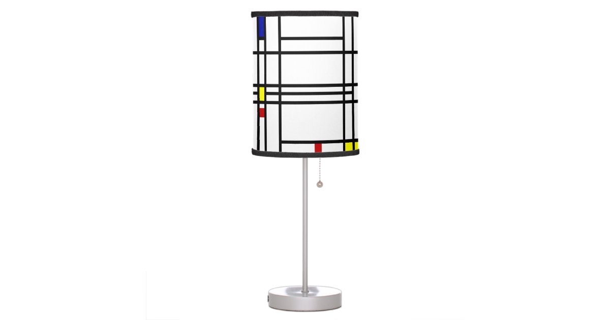 Mondrian Modern Art Table Lamp | Zazzle