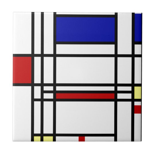 Mondrian Modern Art Tile | Zazzle.com