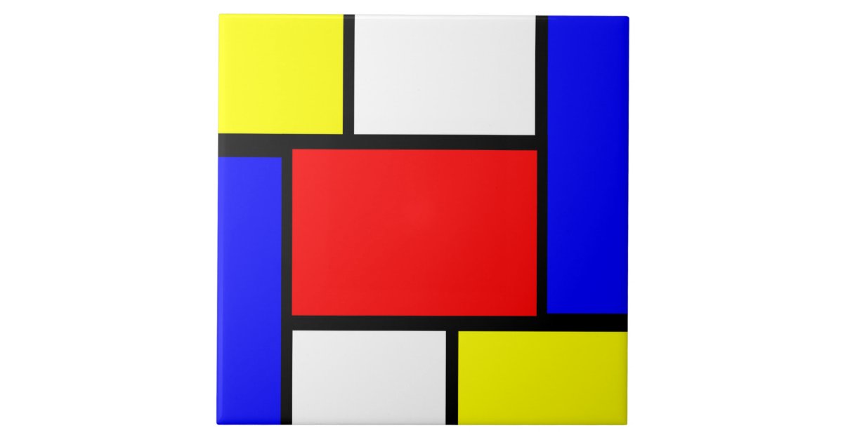 Mondrian Pattern Style Ceramic Tile | Zazzle
