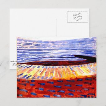 Mondrian - Sea After Sunset, colorful painting Postcard | Zazzle