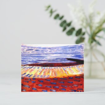 Mondrian - Sea After Sunset, colorful painting Postcard | Zazzle