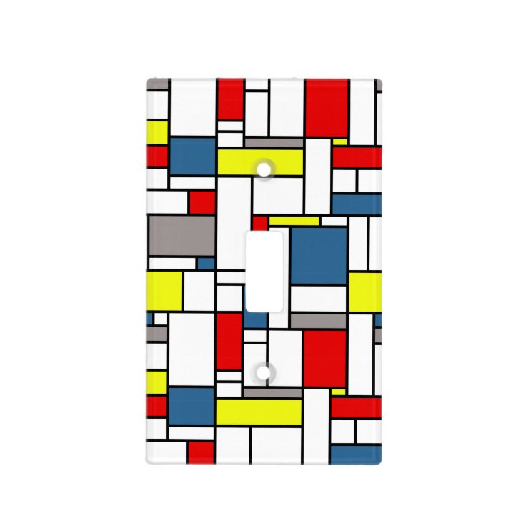 Mondrian style design light switch cover | Zazzle