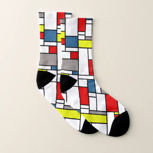 Mondrian style design socks | Zazzle