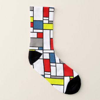 Mondrian style design socks | Zazzle