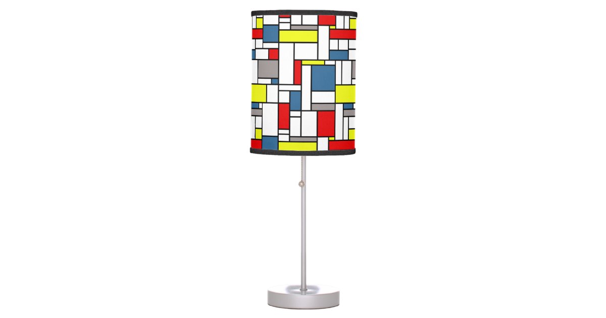 Mondrian style design table lamp | Zazzle