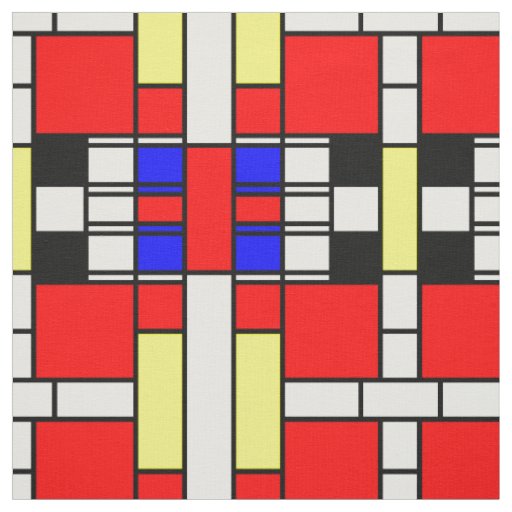 Mondrian style neo plasticism design fabric | Zazzle