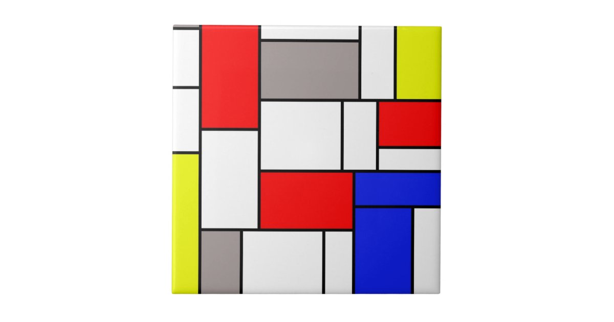 Mondrian style tile | Zazzle