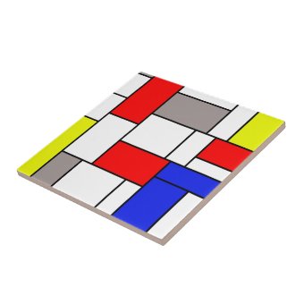 Mondrian style tile | Zazzle