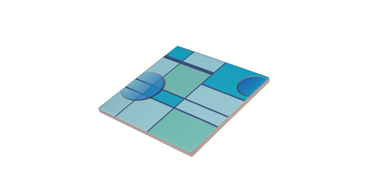 Mondrian & the sky ceramic tile | Zazzle