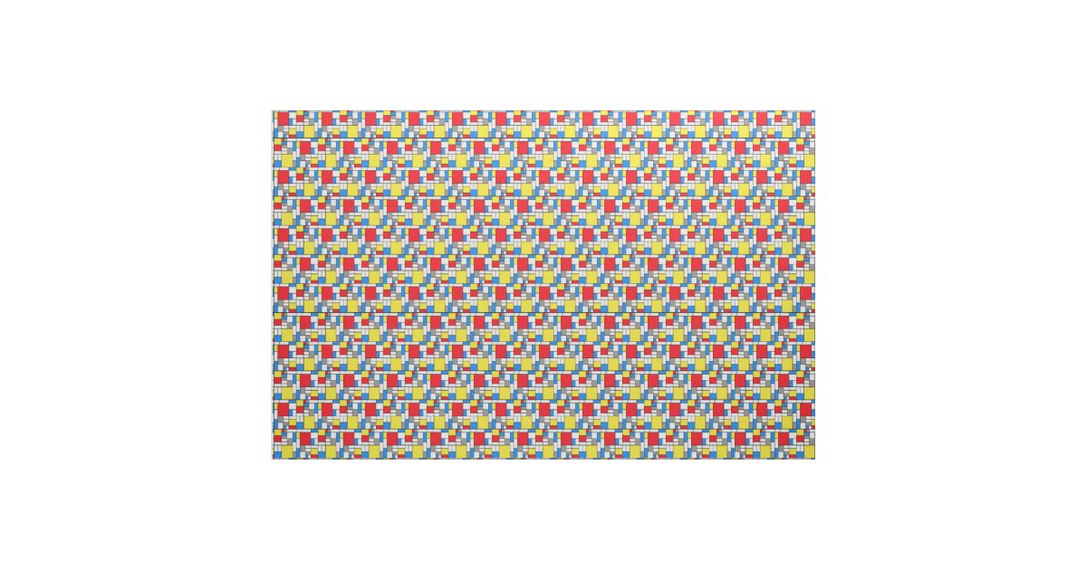 Mondrian theme Fabric | Zazzle