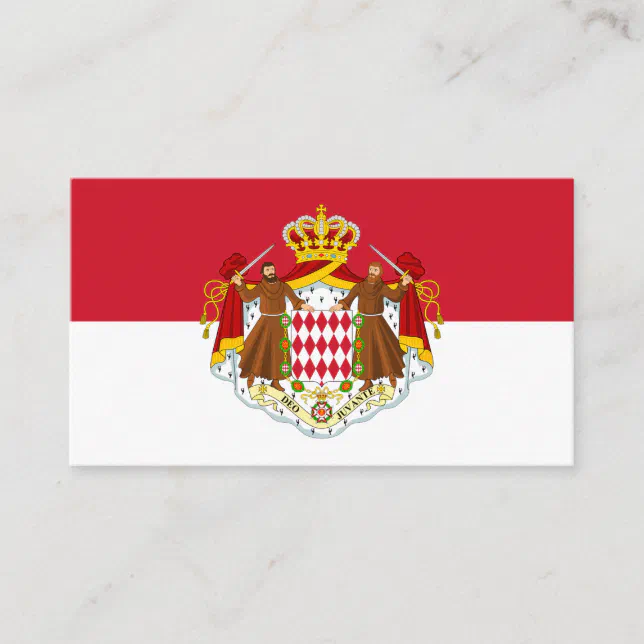 Monégasque Flag & Coat of Arms, Flag of Monaco Business Card | Zazzle