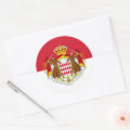Monégasque Flag & Coat of Arms, Flag of Monaco Classic Round Sticker ...