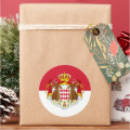 Monégasque Flag & Coat of Arms, Flag of Monaco Classic Round Sticker ...