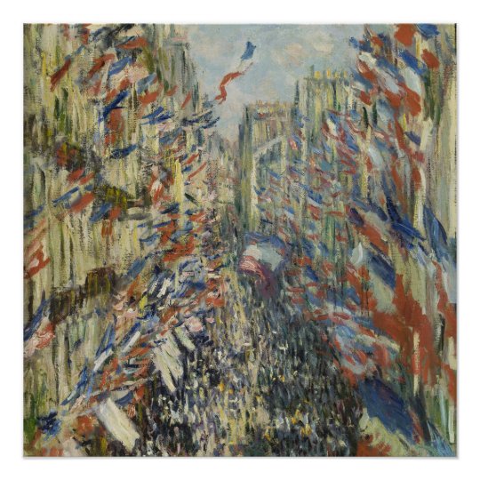 Monet 1878 The Rue Montorgueil in Paris Poster | Zazzle.com