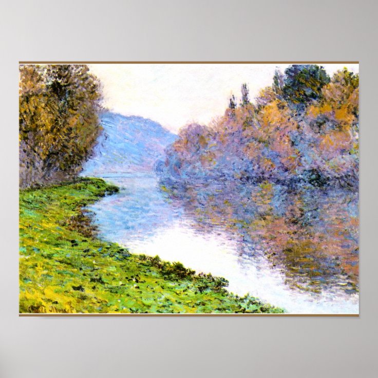 Monet - Banks of the Seine at Jenfosse Poster | Zazzle