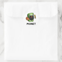 Monet Cute Artist Money Pun Classic Round Sticker | Zazzle