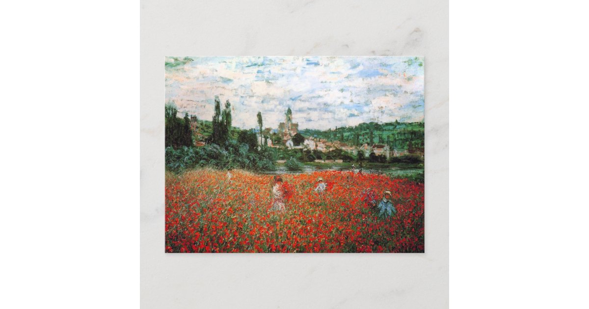 Monet Field of Red Poppies Postcard | Zazzle