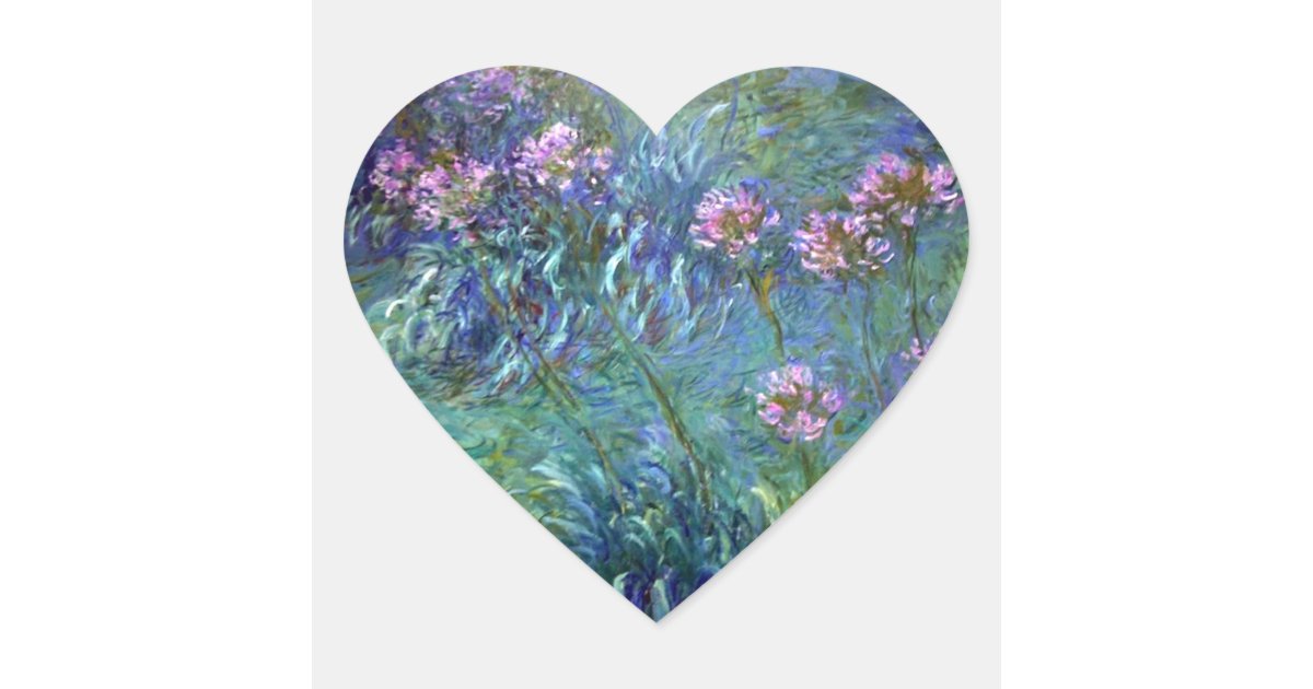 Monet Fine Art Flowers Agapanthus Sticker | Zazzle