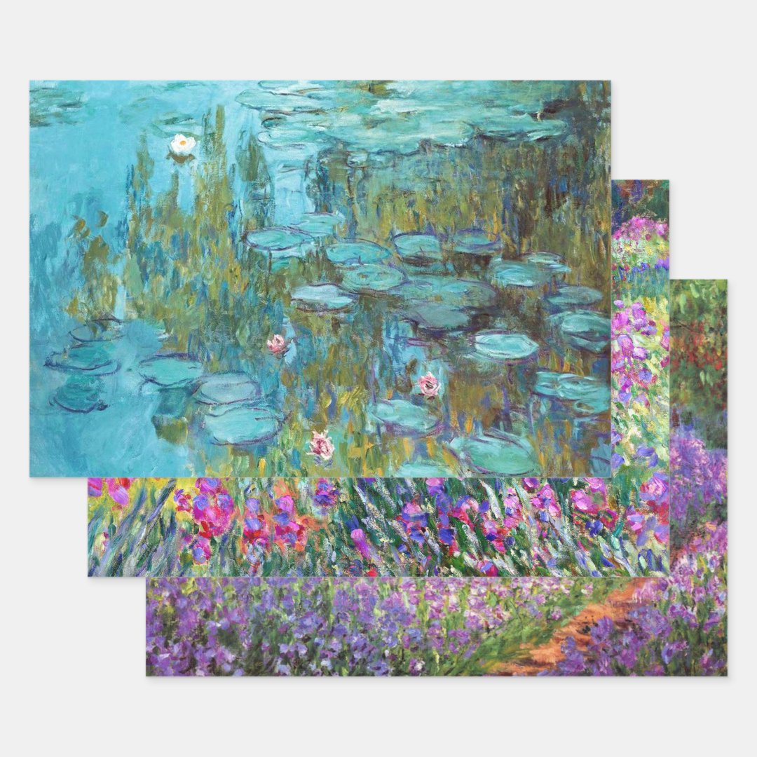 Monet Garden Landscapes Wrapping Paper Sheets | Zazzle