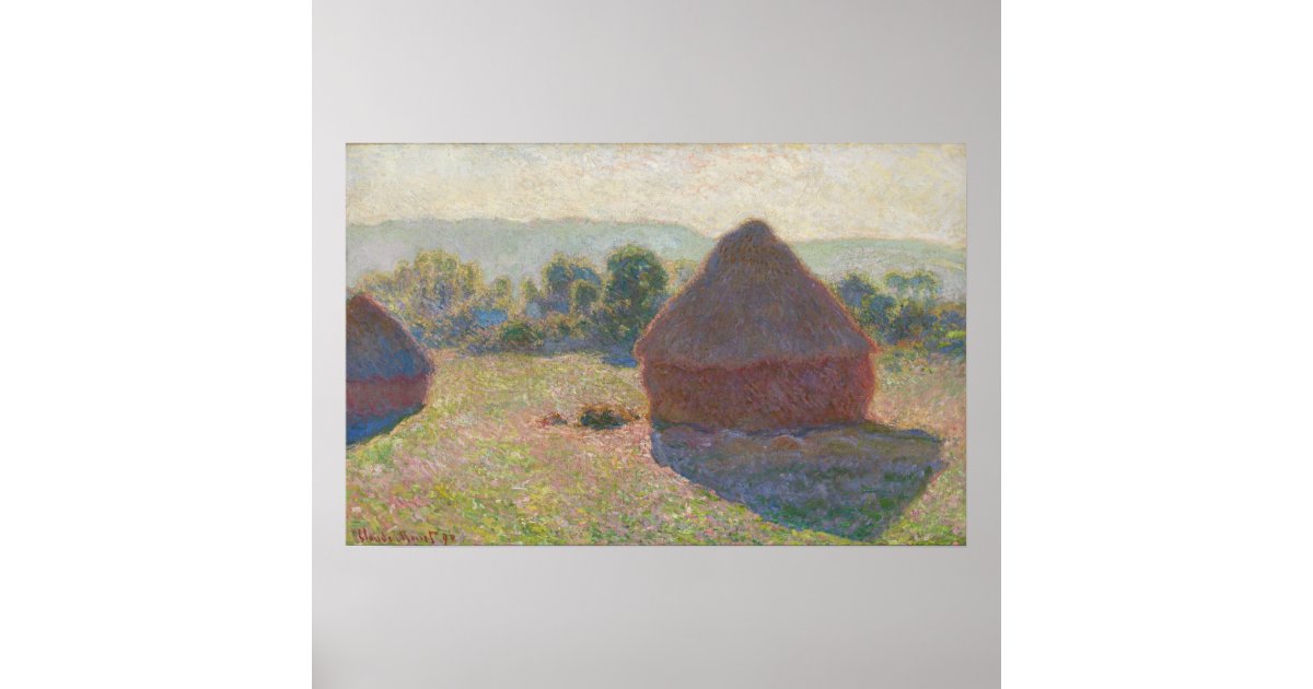 Monet - Haystacks Midday Poster | Zazzle
