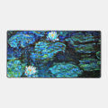 Monet painting, Water Lilies, Blue, Desk Mat | Zazzle