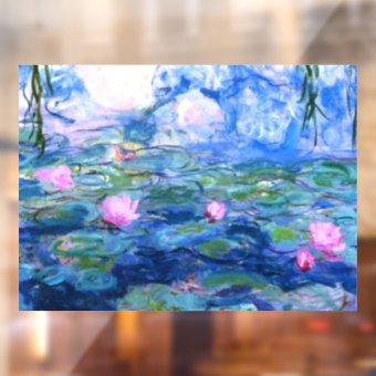 Monet Pink Water Lilies Window Cling | Zazzle
