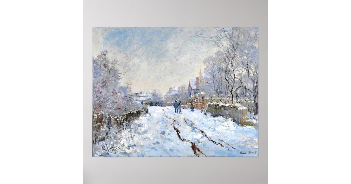 Monet - Snow Scene at Argenteuil Poster | Zazzle.com